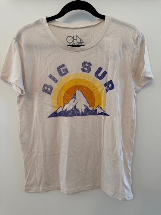 Chaser | Tops | Chaser White Tee With Yellow Orange Sunburst And Purple ...